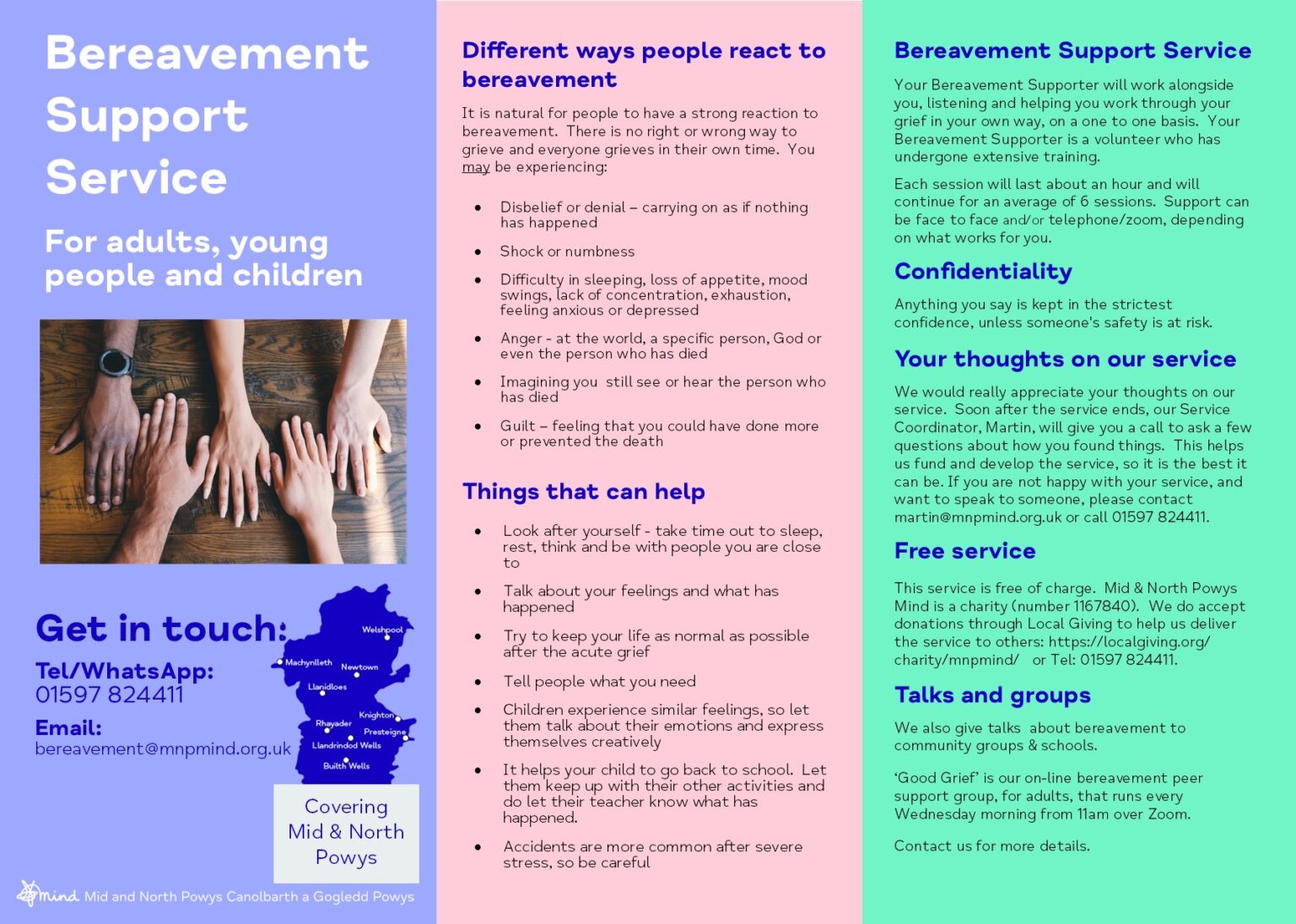 Bereavement Support Service – Mid & North Powys Mind