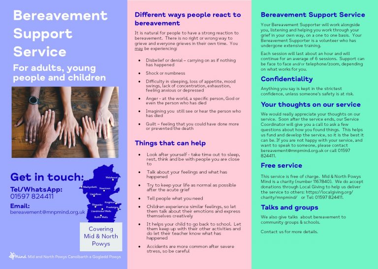 Bereavement Support Service – Mid and North Powys Mind